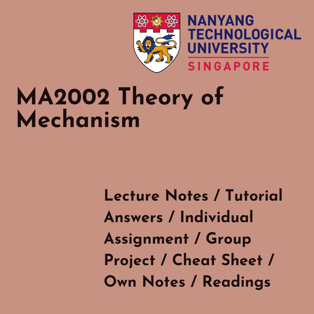 MA2002 Theory of Mechanism – gettycourses